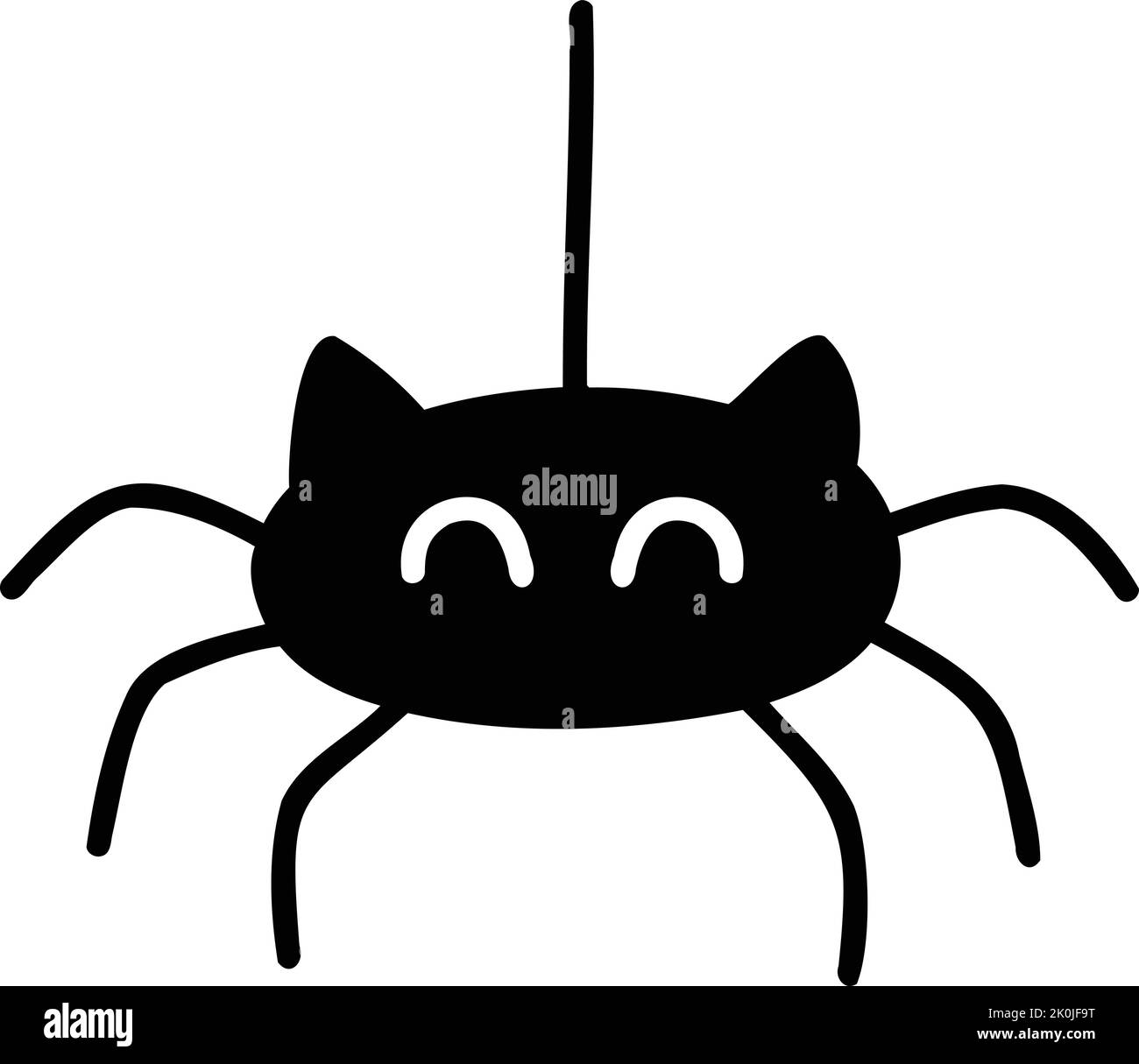 Hand Drawn spider shadow illustration isolated on background Stock ...