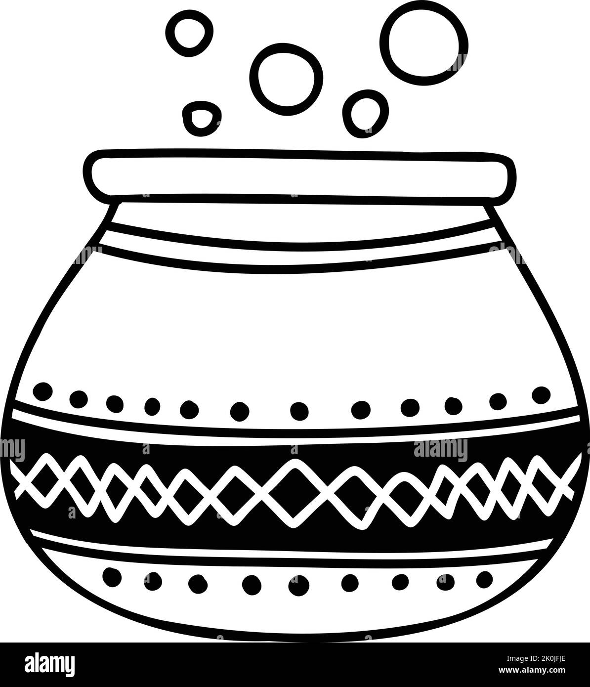 Hand Drawn Witch Cauldron illustration isolated on background Stock ...