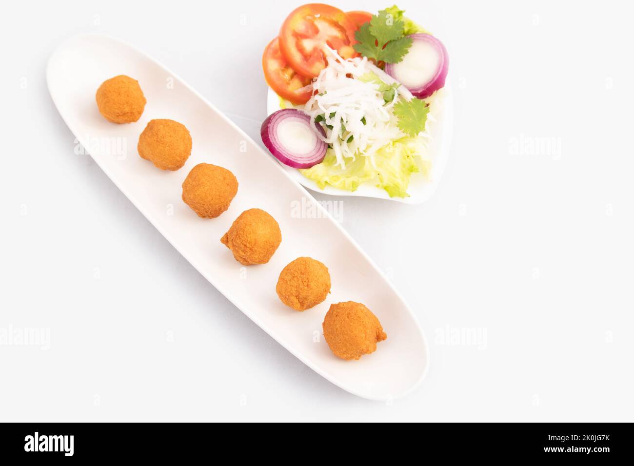 Indian Delhi Street Chaat Food Ram Laddu Pakode Or Raam Ladoo Pakore Is ...