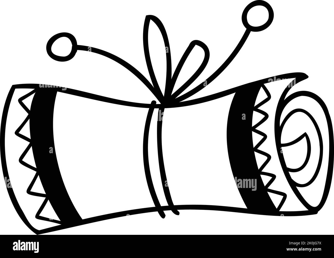 Hand Drawn cute scroll illustration isolated on background Stock Vector ...