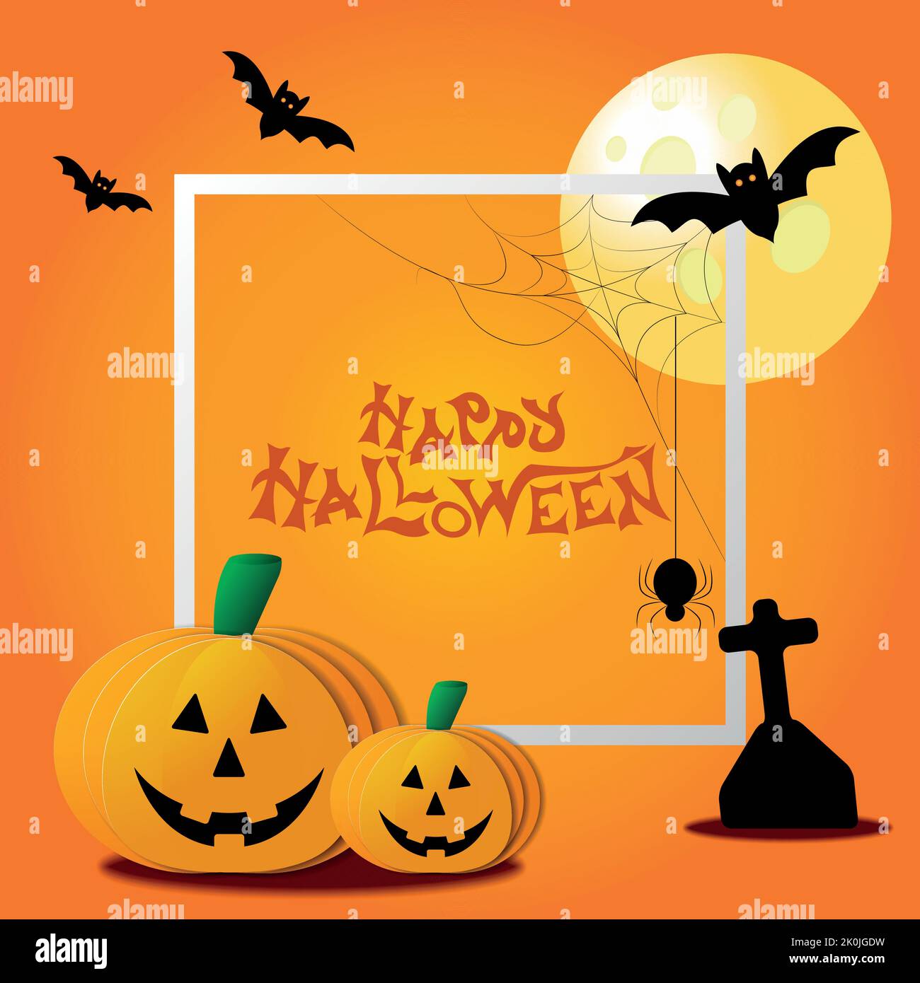 Business card for social networks wishing a happy Halloween. Smiling ...