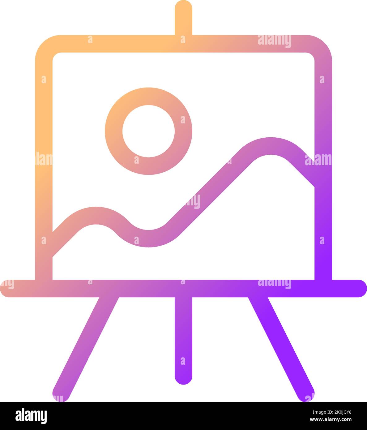 Easel stand for art class pixel perfect gradient linear ui icon Stock Vector Image & Art - Alamy