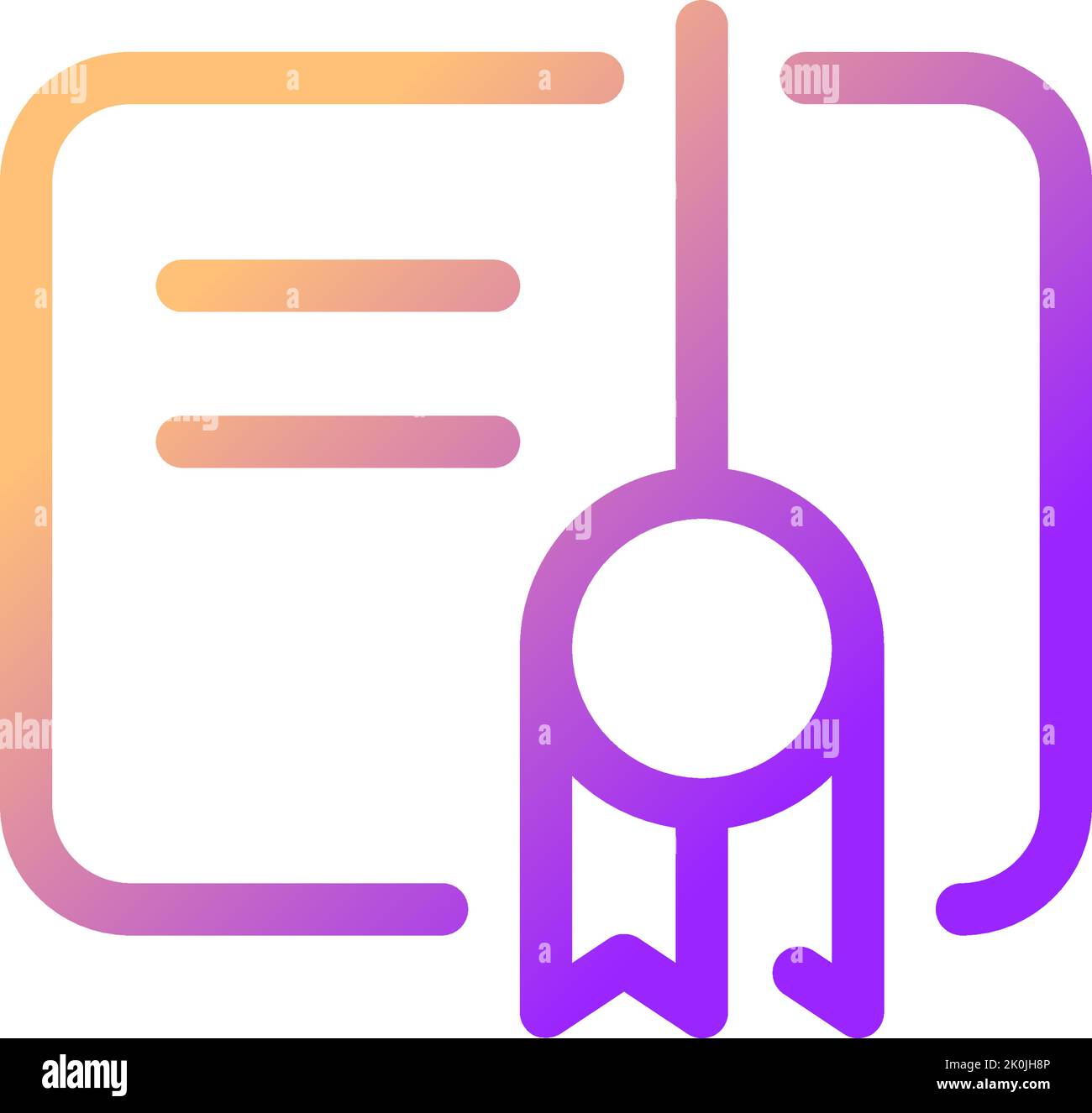 Certificate pixel perfect gradient linear ui icon Stock Vector Image & Art - Alamy