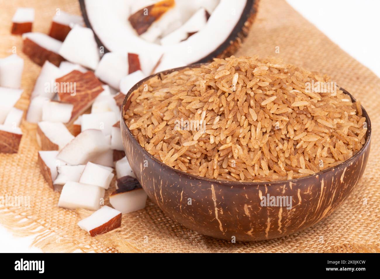 Raw Rice - Rice Ready To Prepare Coconut Rice Stock Photo - Alamy