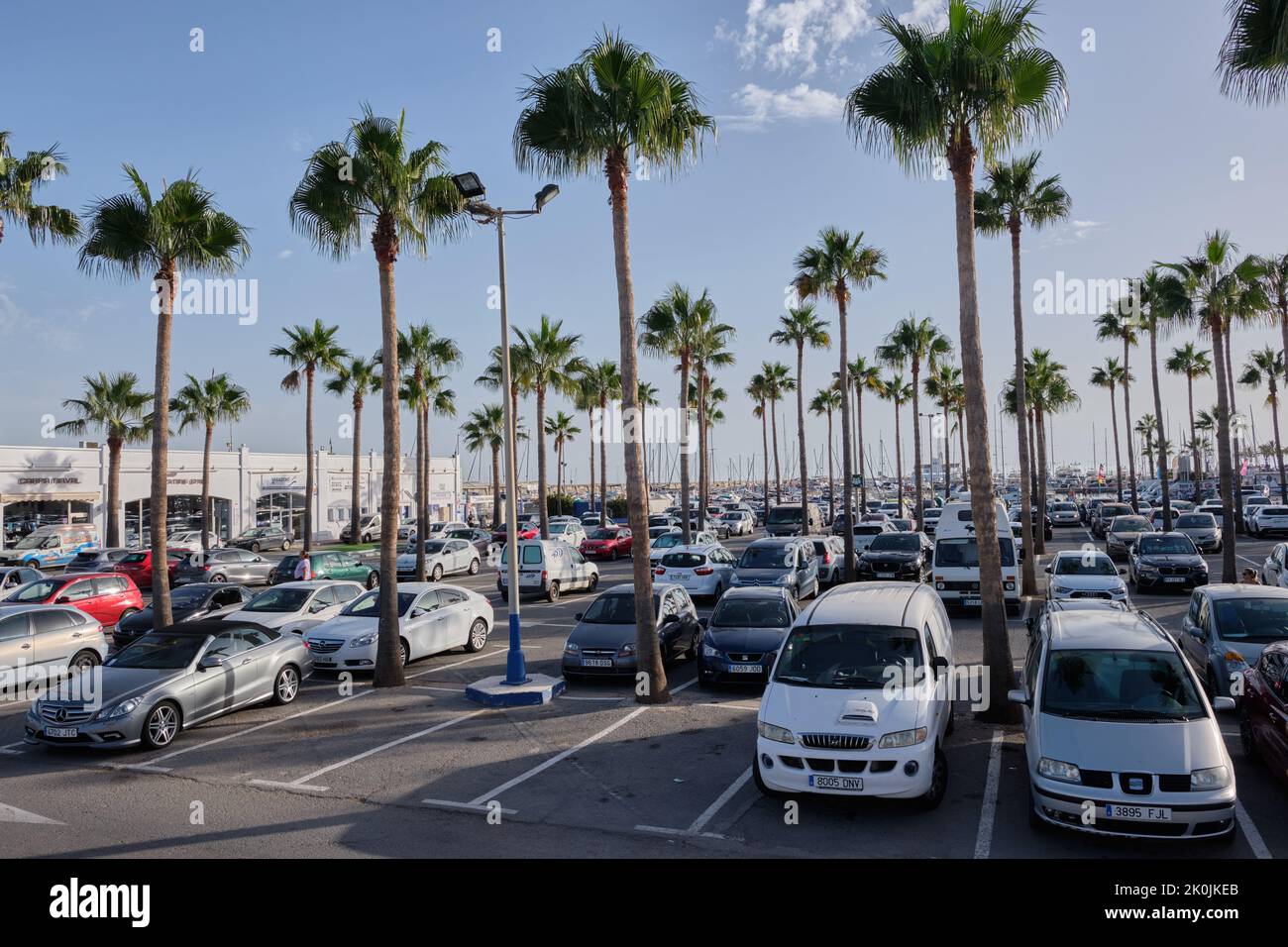 Parking at port of Benalmadena (Puerto Marina). Malaga province, Spain ...