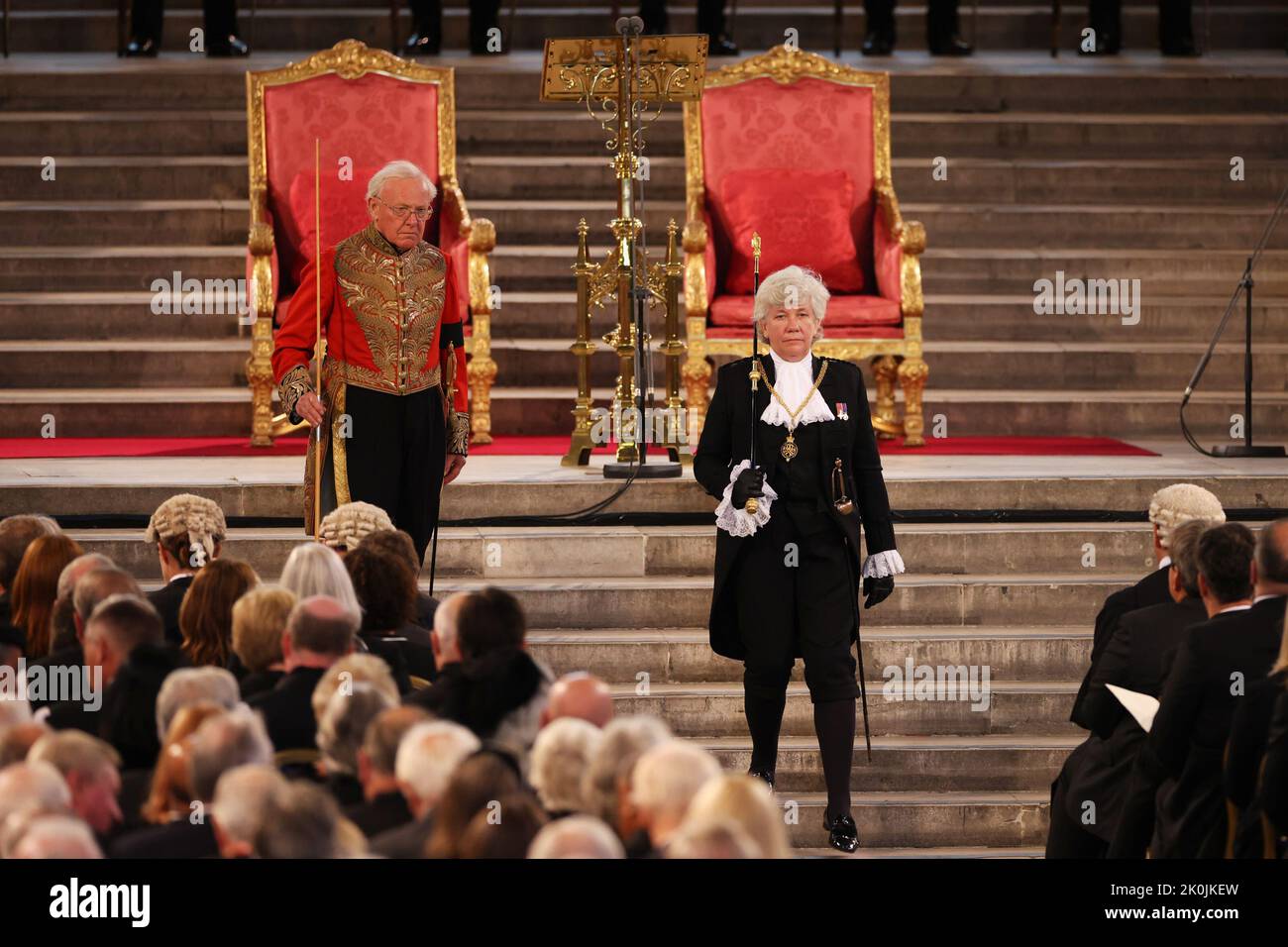 Lady Usher of the Black Rod, Sarah Clarke at Westminster Hall, London ...