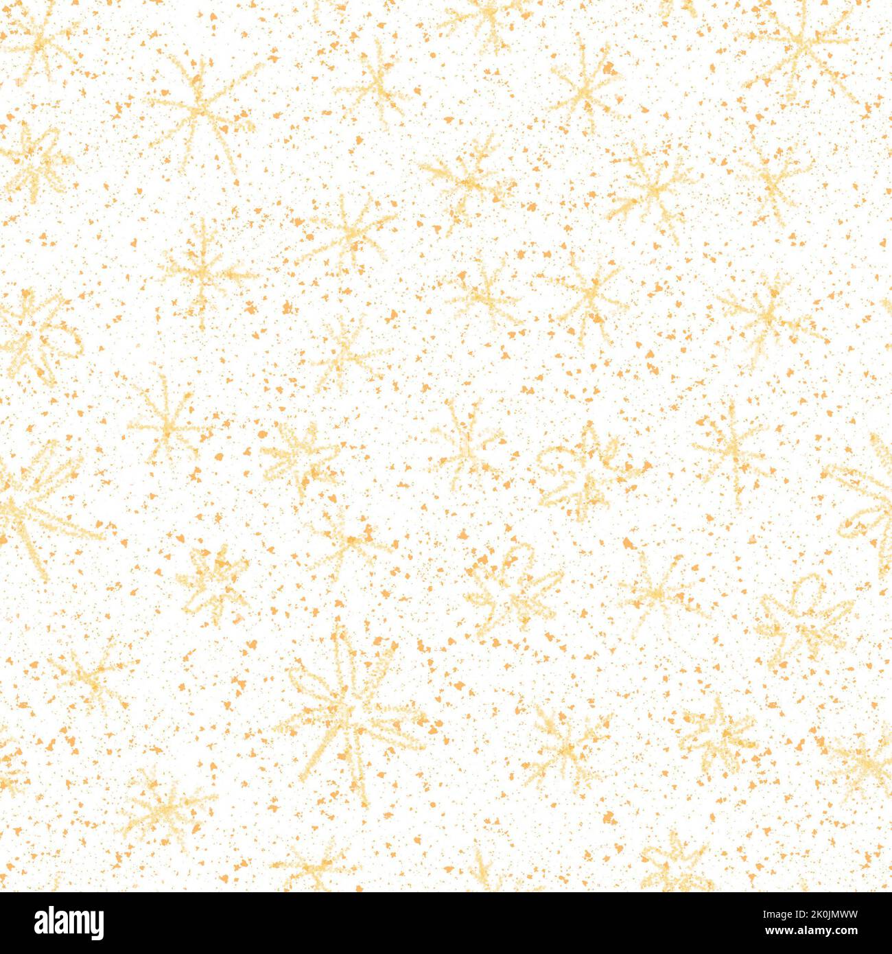Hand Drawn Snowflakes Christmas Seamless Pattern. Subtle Flying Snow ...