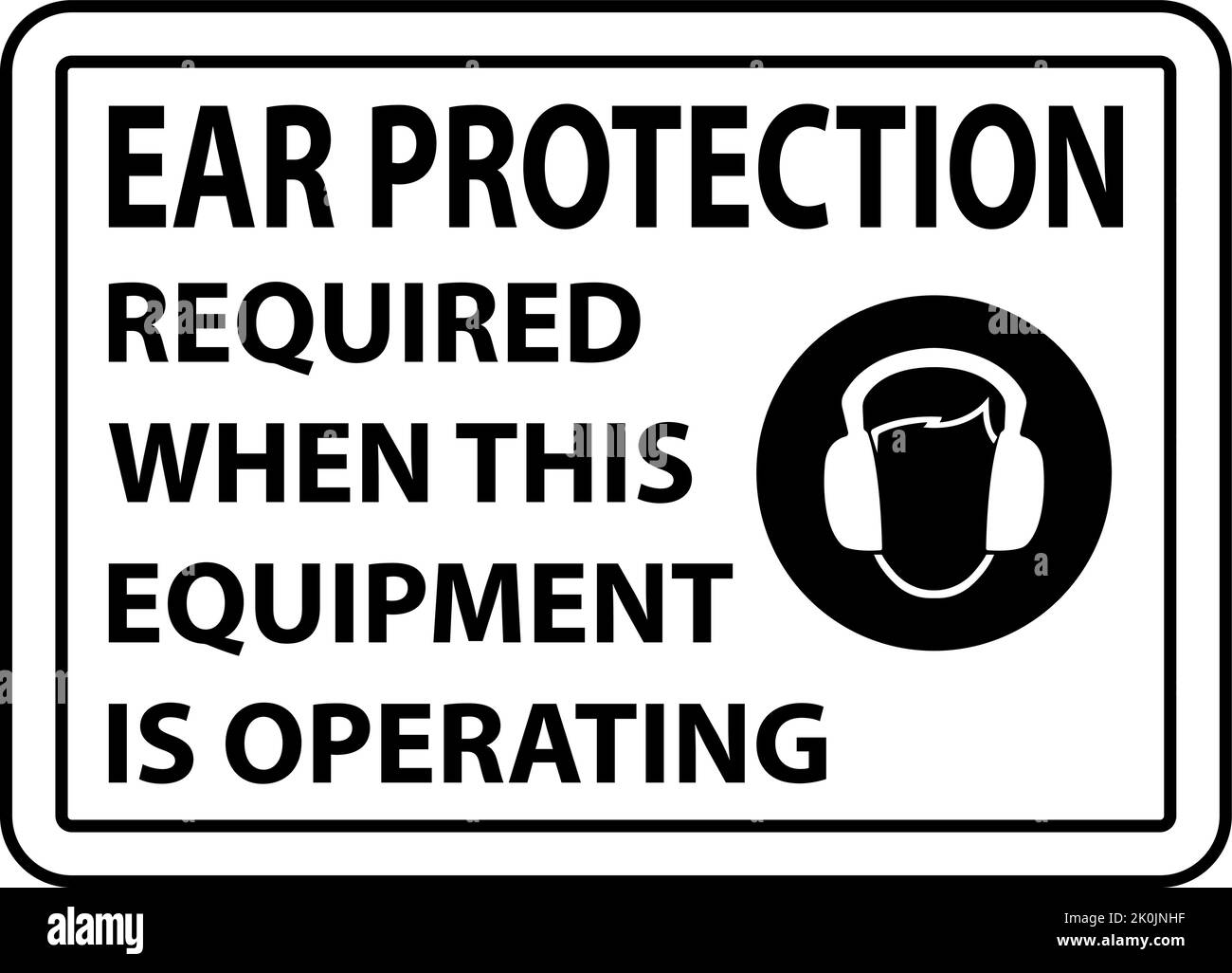 Ear Protection Required Sign On White Background Stock Vector Image
