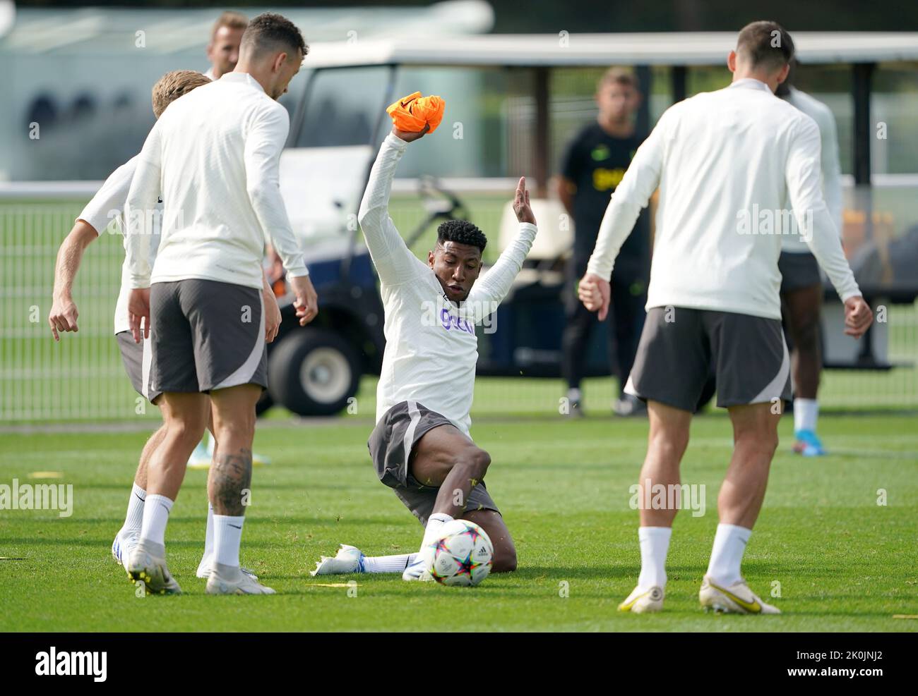 Tottenham Hotspur's Emerson Royal (centre) during a training session at ...