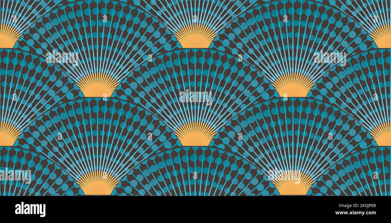 Wavy seamless vintage colorful pattern. Seigaiha ornament in Japanese ...