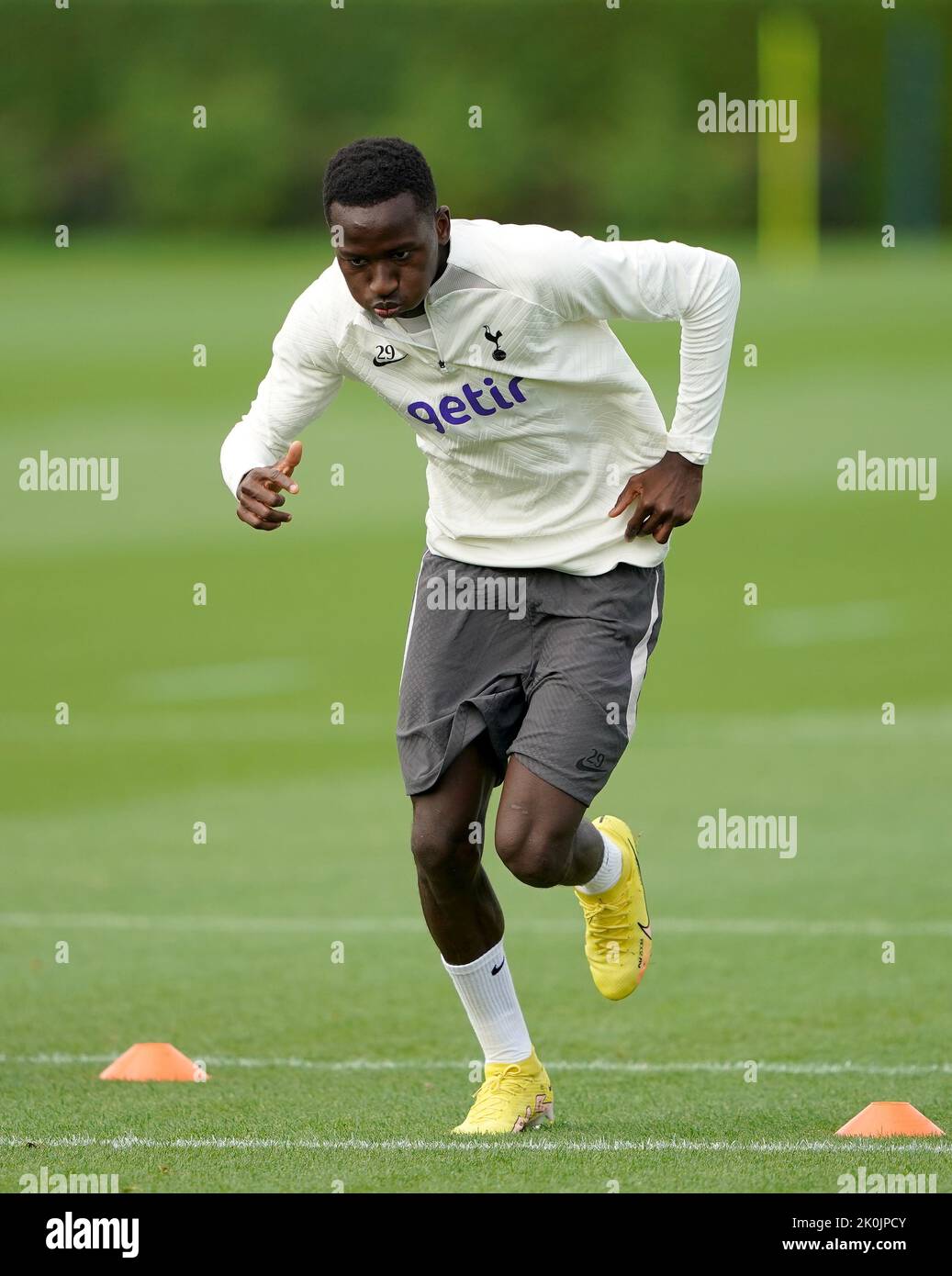 Tottenham Hotspur's Pape Matar Sarr during a training session at ...