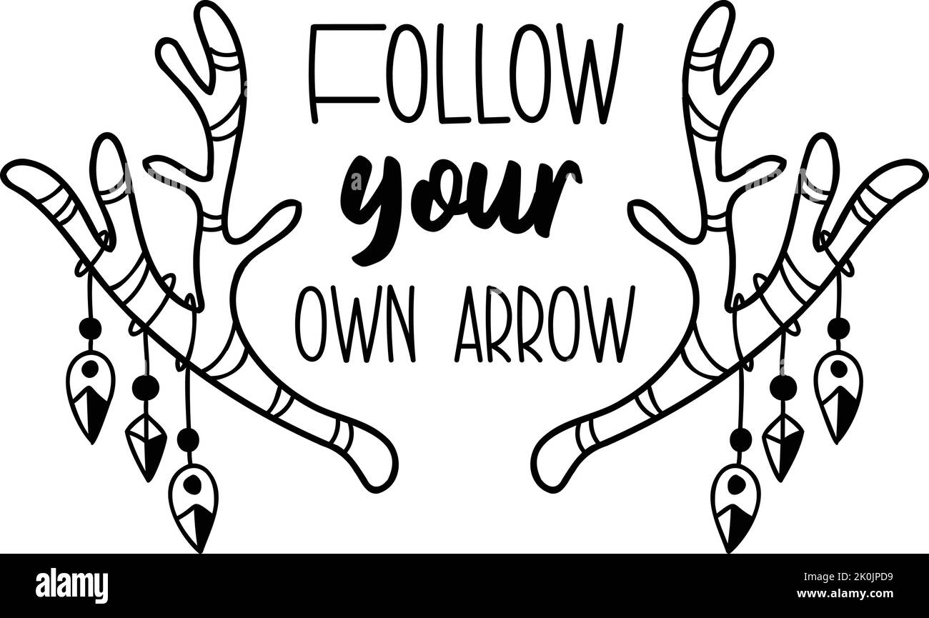 Follow your own arrow lettering illustration isolated on background ...