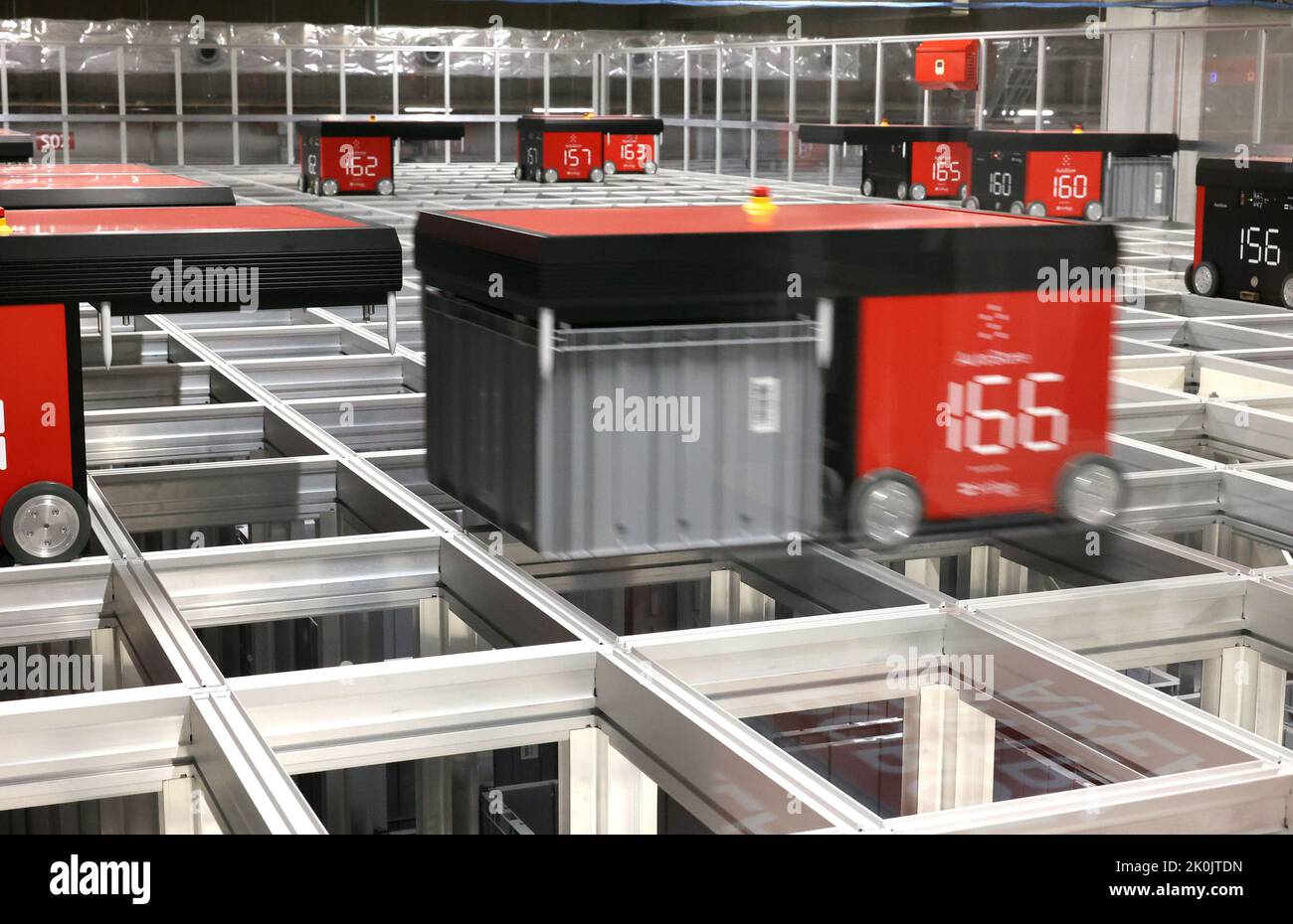 Ichikawa, Japan. 12th Sep, 2022. Japan's Softbank Robotics displays a logistics solution with ...