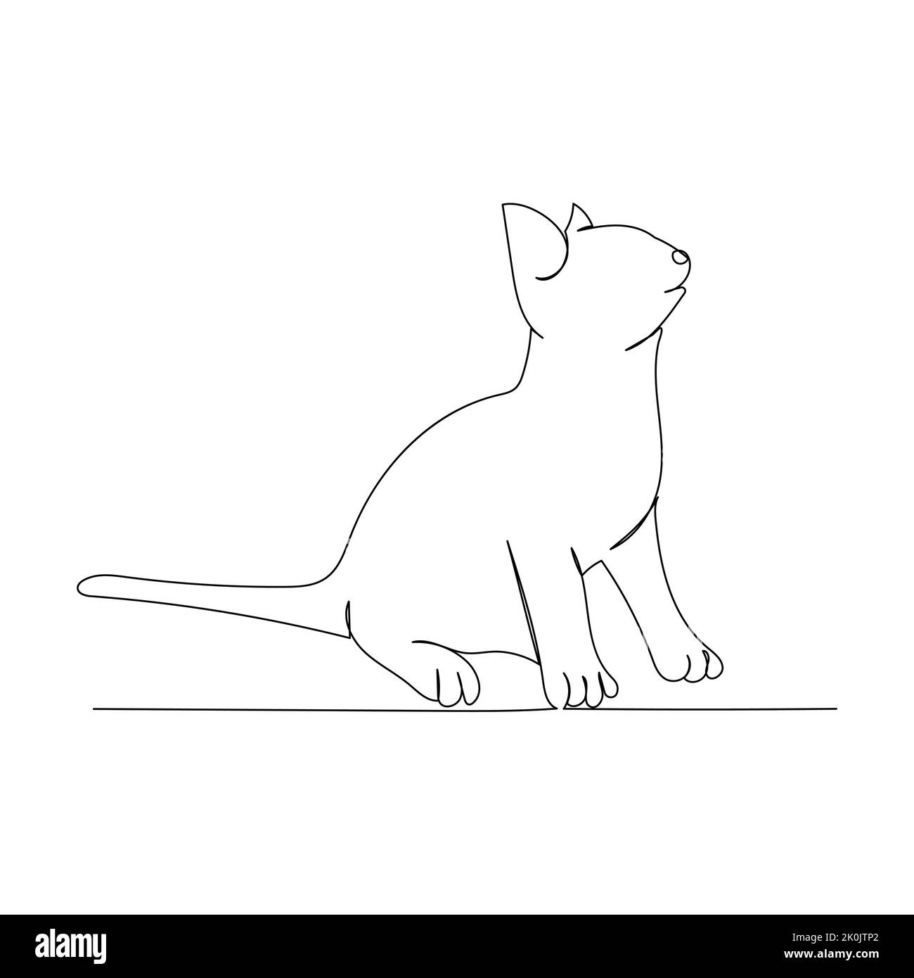 Continuous line drawing of a cute cat. Minimalism art Stock Vector ...