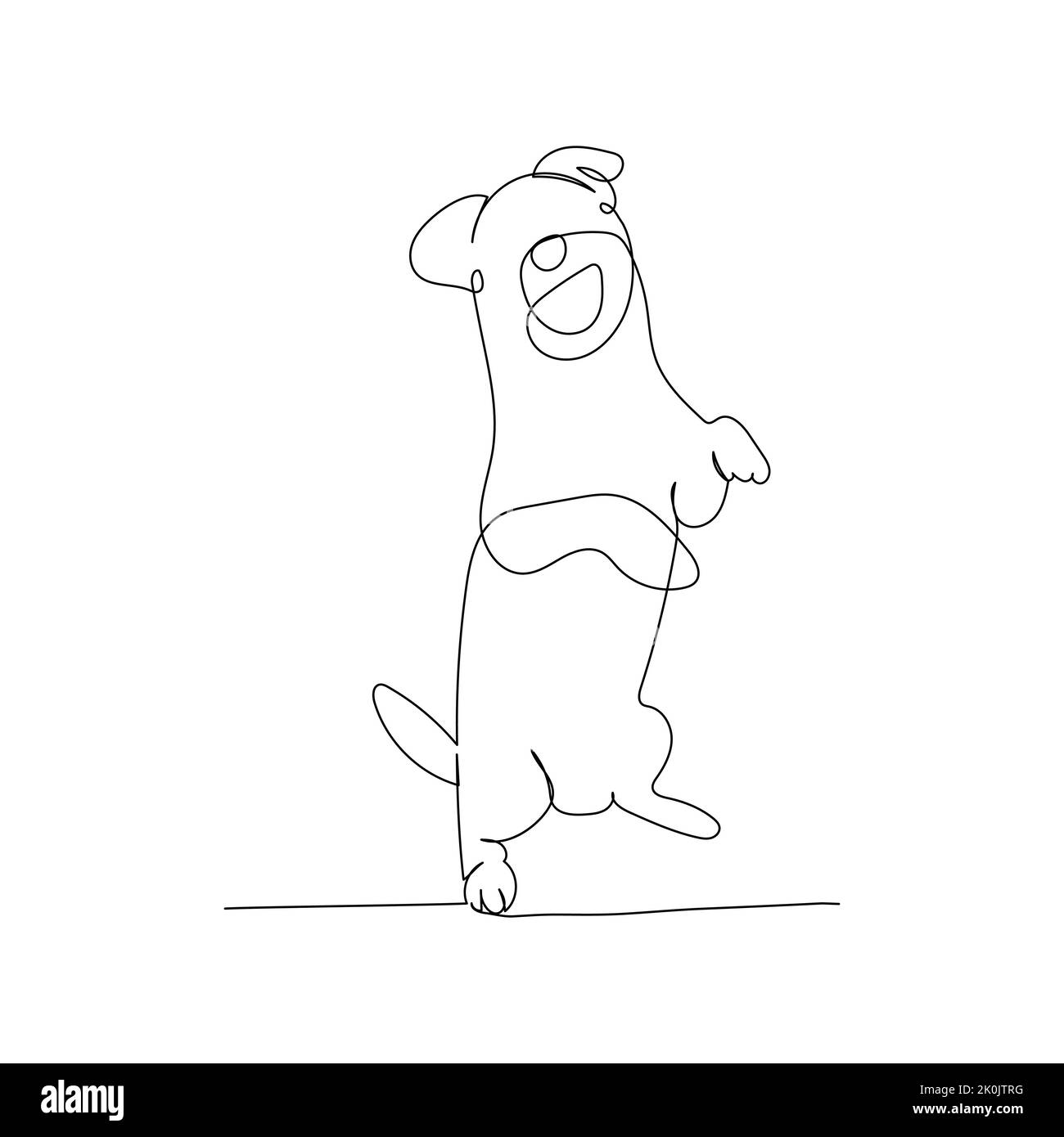 Continuous line drawing of a cute dog. Minimalism art Stock Vector ...