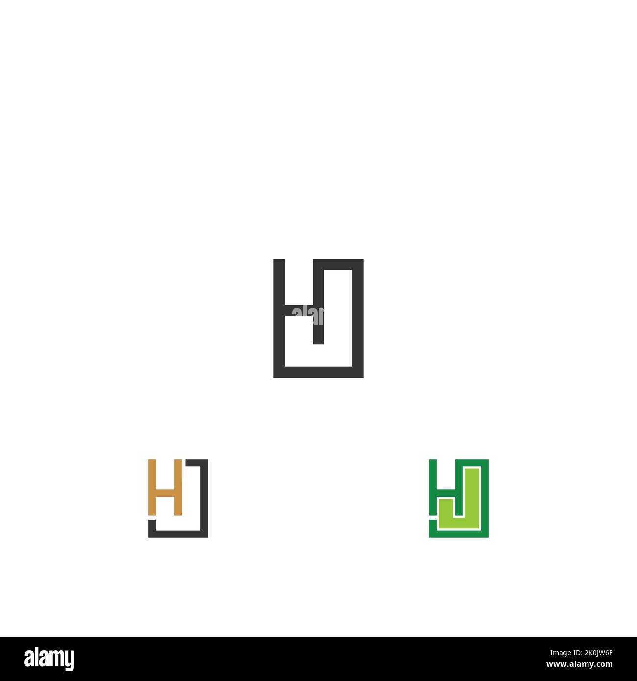 HJ, JH, H AND J Abstract initial monogram letter alphabet logo design ...