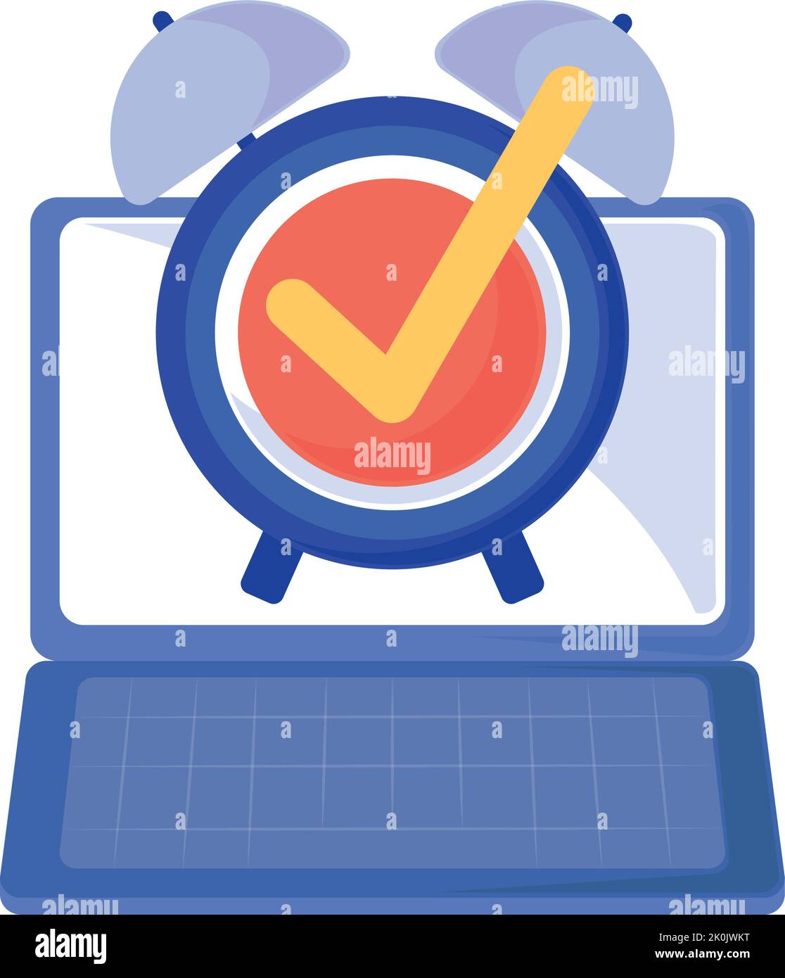 laptop timer checkmark business tasks Stock Vector Image & Art - Alamy