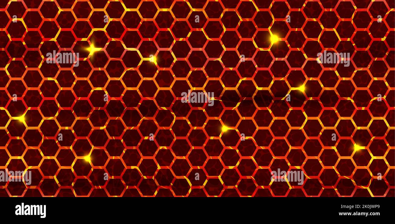 Seamless pattern of lava with cracked honeycomb ground texture. Hot ...