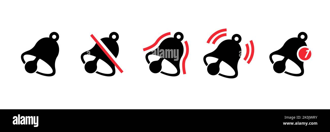 Bells messages. Icon set. Phone icon, call icon, smartphone vector ...