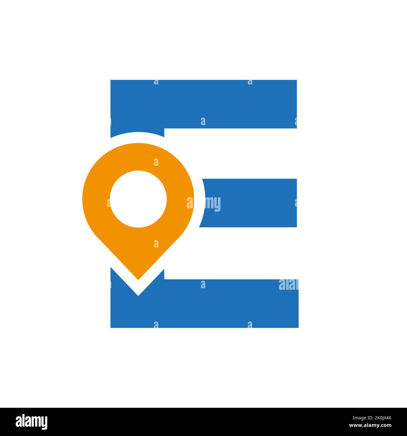 Letter E Location Logo Design Sign. Location Icon Concept With Alphabet ...