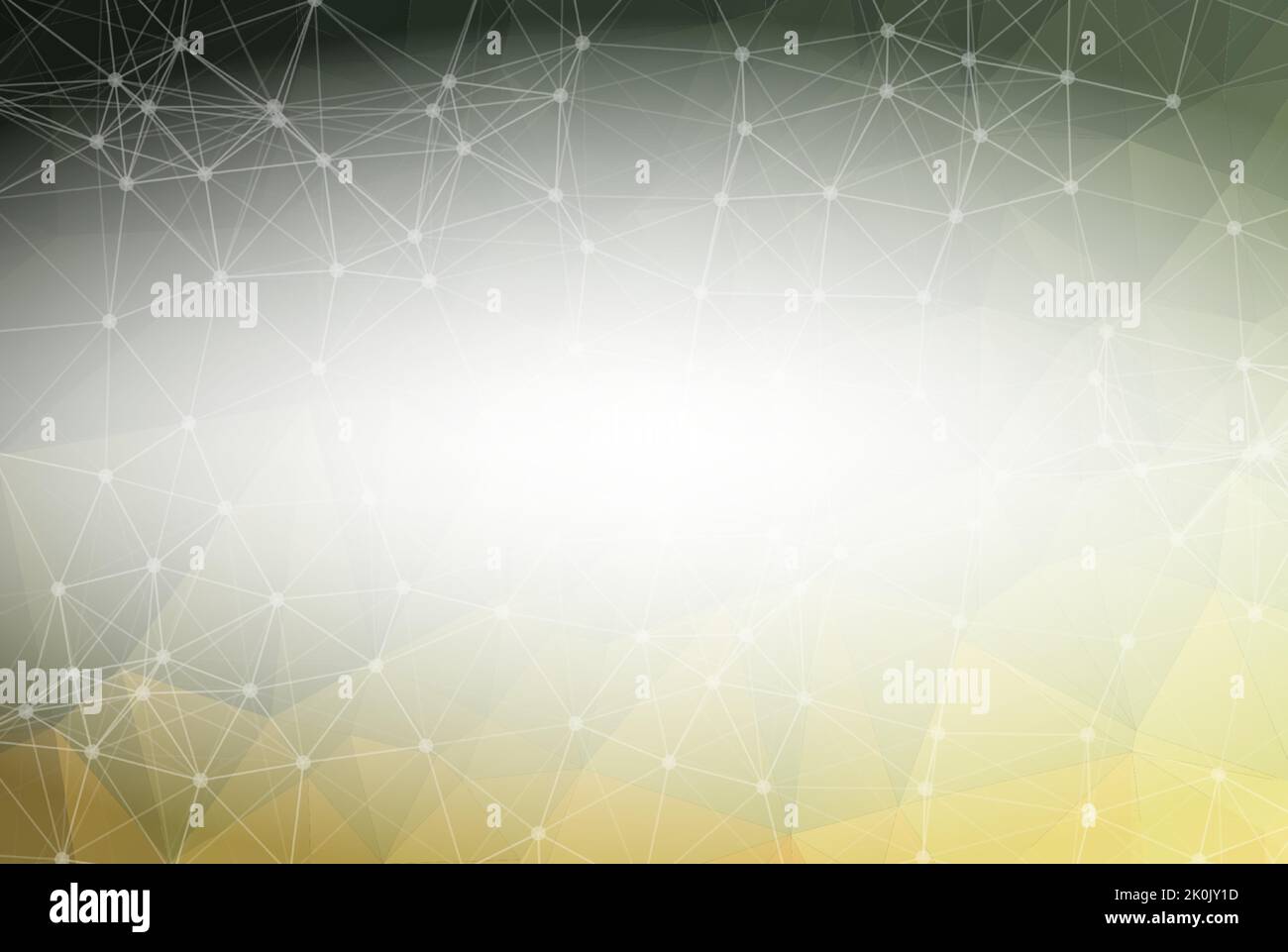 Abstract Dark Green Polygonal Space Background with Connecting Dots and Lines. Connection ...