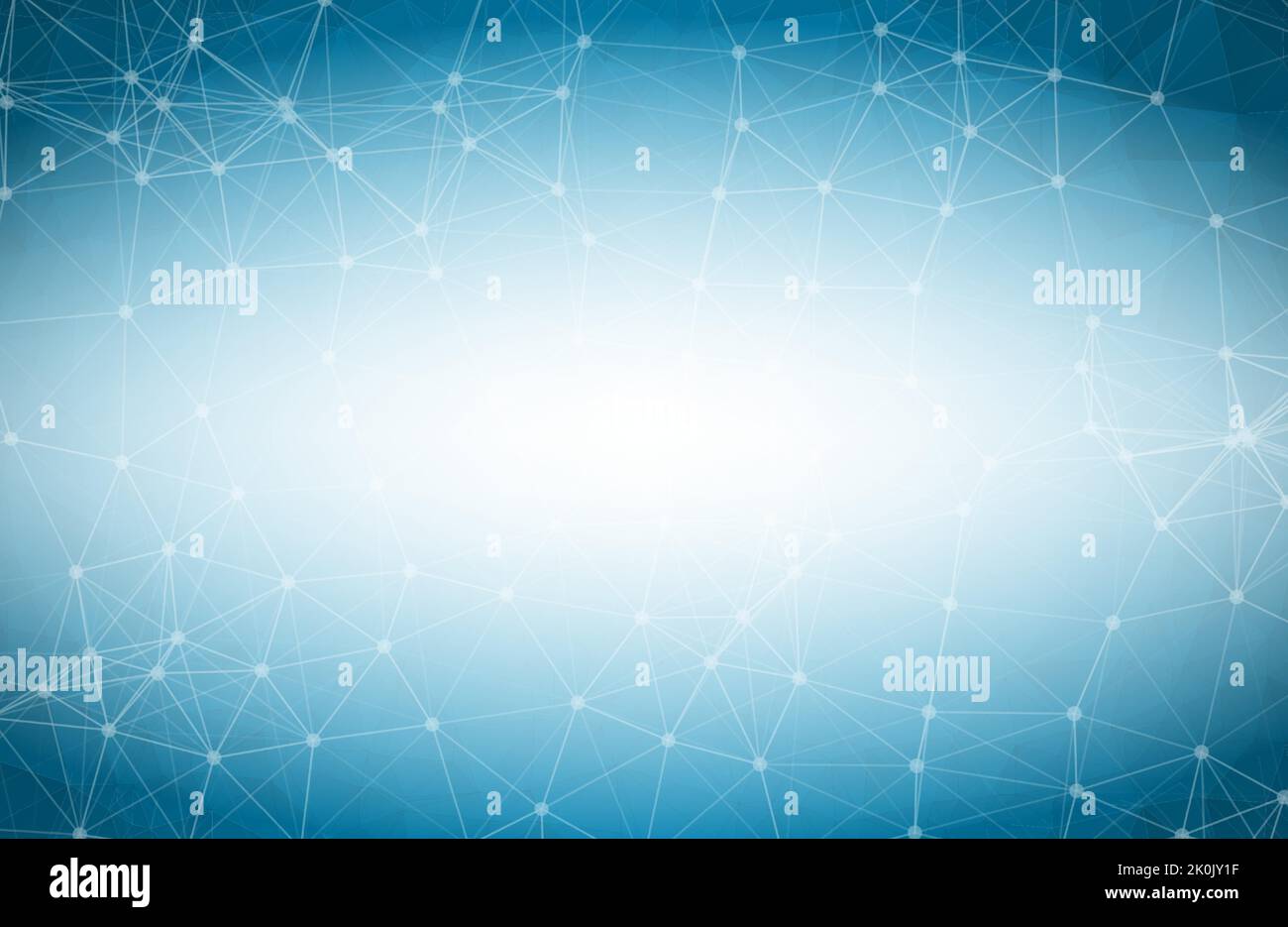 Abstract Blue Polygonal Space Background with Connecting Dots and Lines. Connection structure ...
