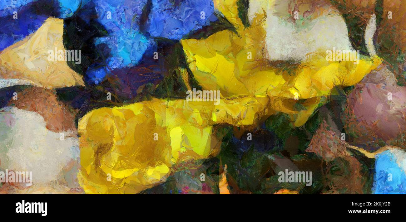 Colorful Abstract Painting. 3D rendering Stock Photo - Alamy