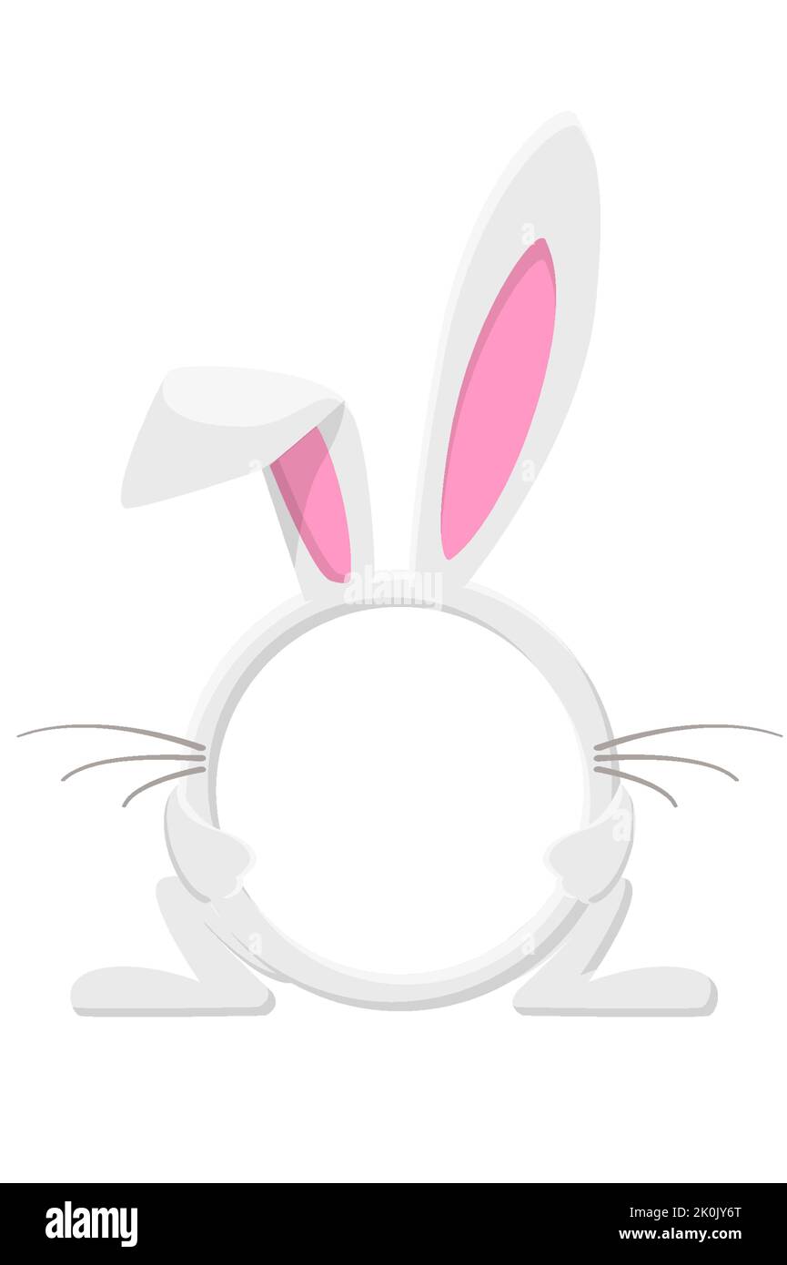 Avatar frame rabbit or hare, animal round template for game Stock ...