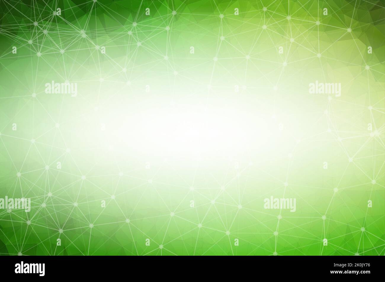 Abstract Green Polygonal Space Background with Connecting Dots and Lines. Connection structure ...