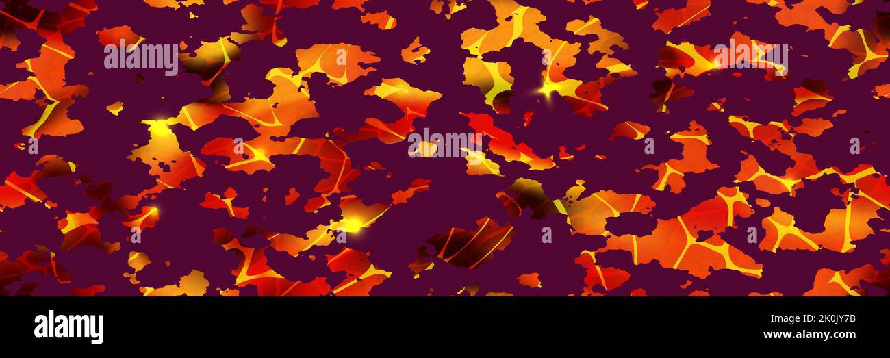 Volcanic lava with cracked ground texture top view. Hot magma surface ...
