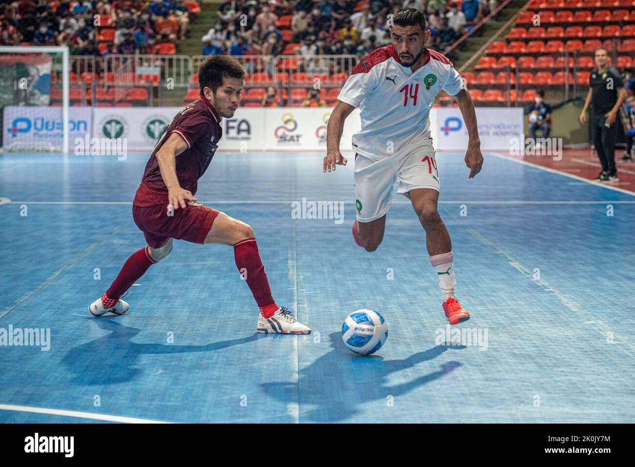 Bangkok, Thailand. 11th Sep, 2022. Kritsada Wongkaeo (L) of Thailand ...