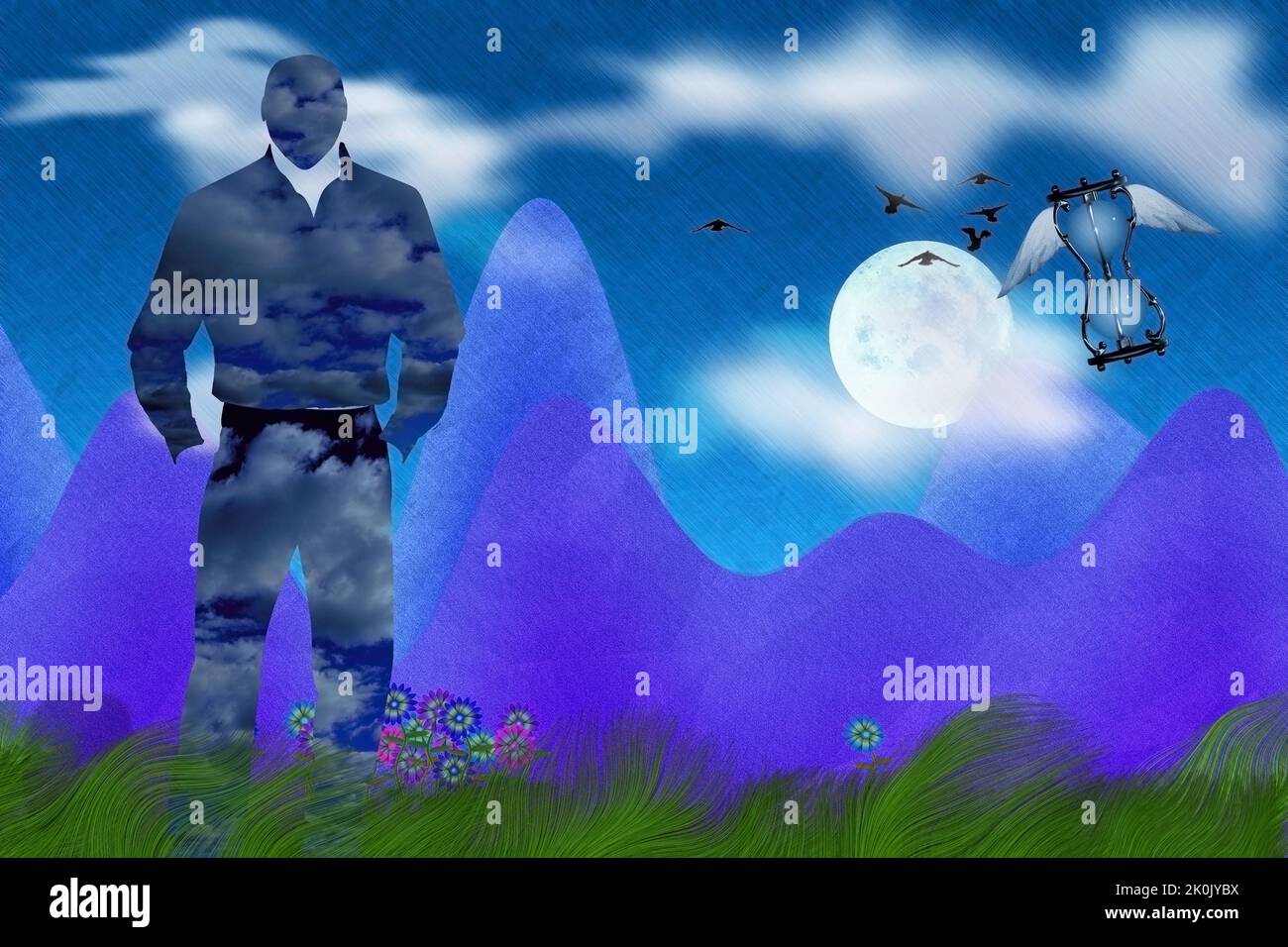 Invisible man in surreal landscape. 3D rendering Stock Photo - Alamy