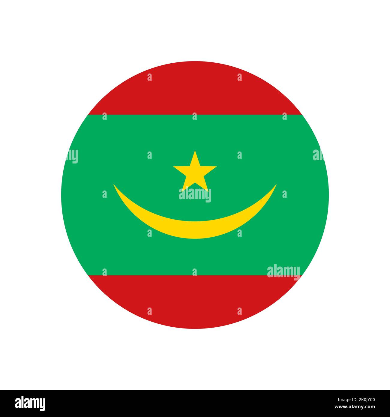 Mauritania Vector Flag Circle On White Background Stock Vector Image