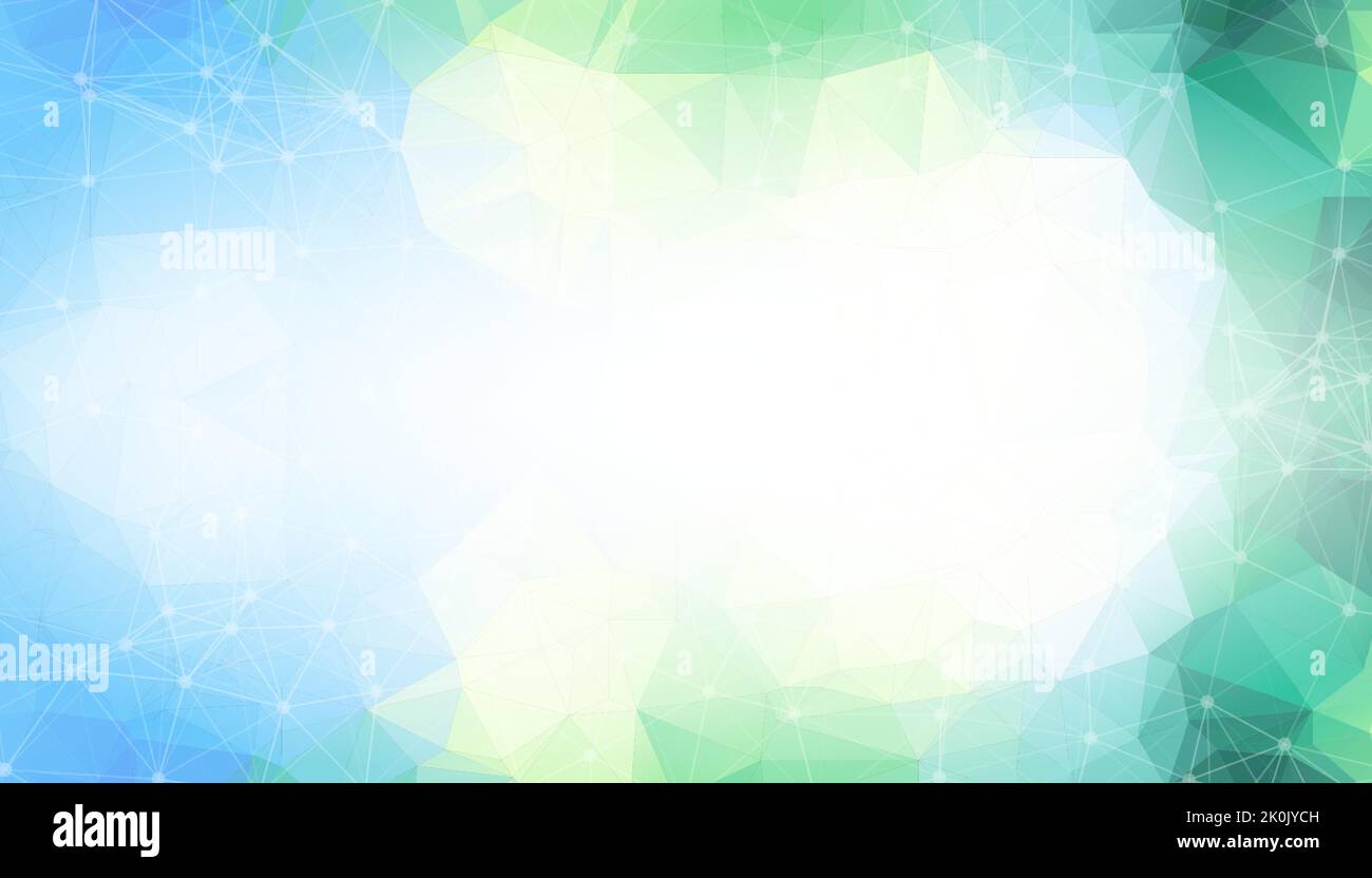 Abstract Light Green Polygonal Space Background with Connecting Dots and Lines. Connection ...