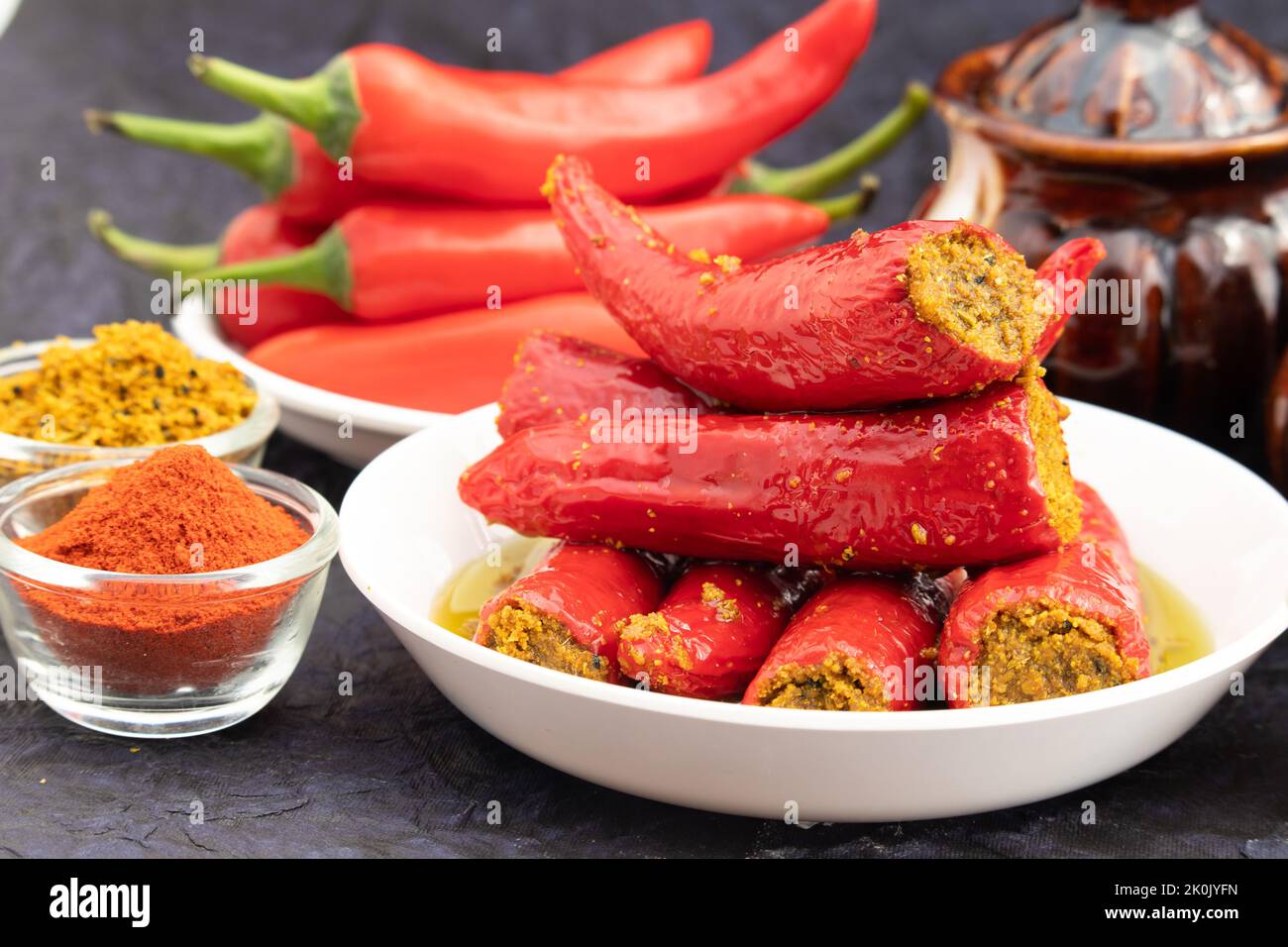 Traditional Homemade Red Chilli Pickle Also Known As Moti Teekhi Lal ...