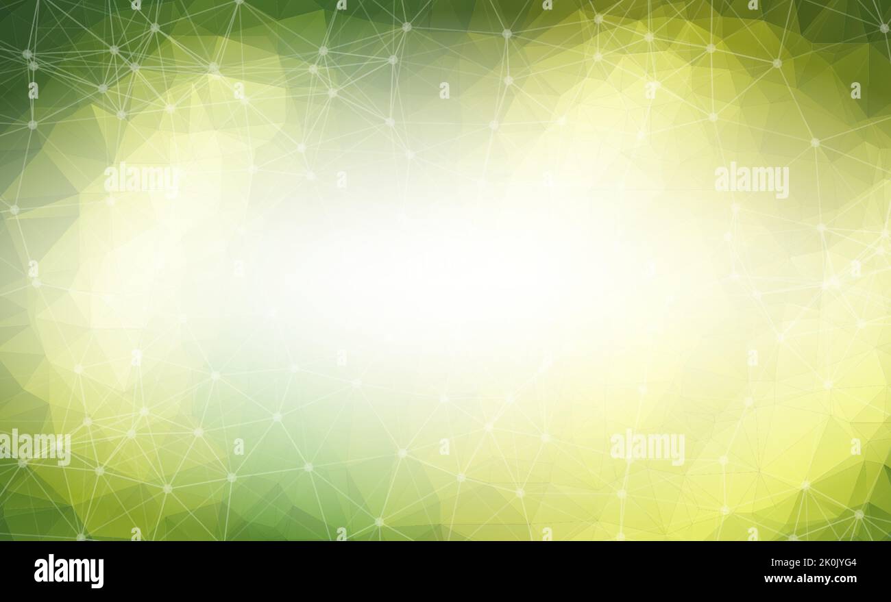 Abstract Dark Green Polygonal Space Background with Connecting Dots and Lines. Connection ...