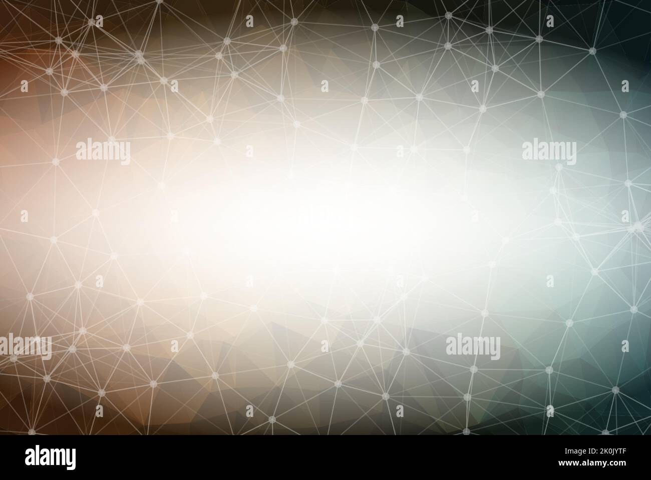 Abstract Dark Brown Polygonal Space Background with Connecting Dots and Lines. Connection ...