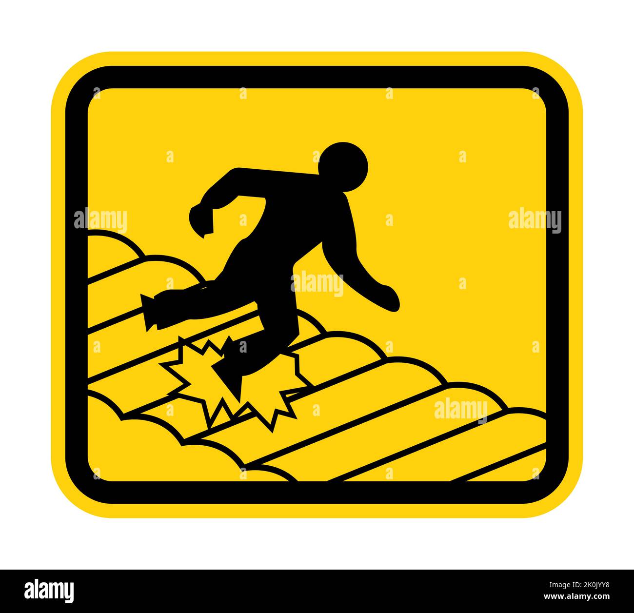 Warning Fragile Roof Sign On White Background Stock Vector Image & Art ...