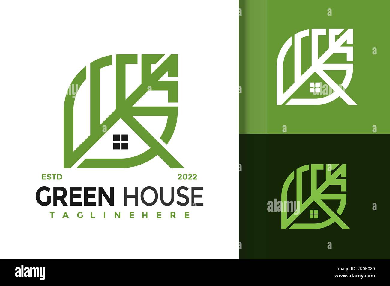 A vector of the Green House logo. Taglinehere, ESTD 2022 Stock Vector ...