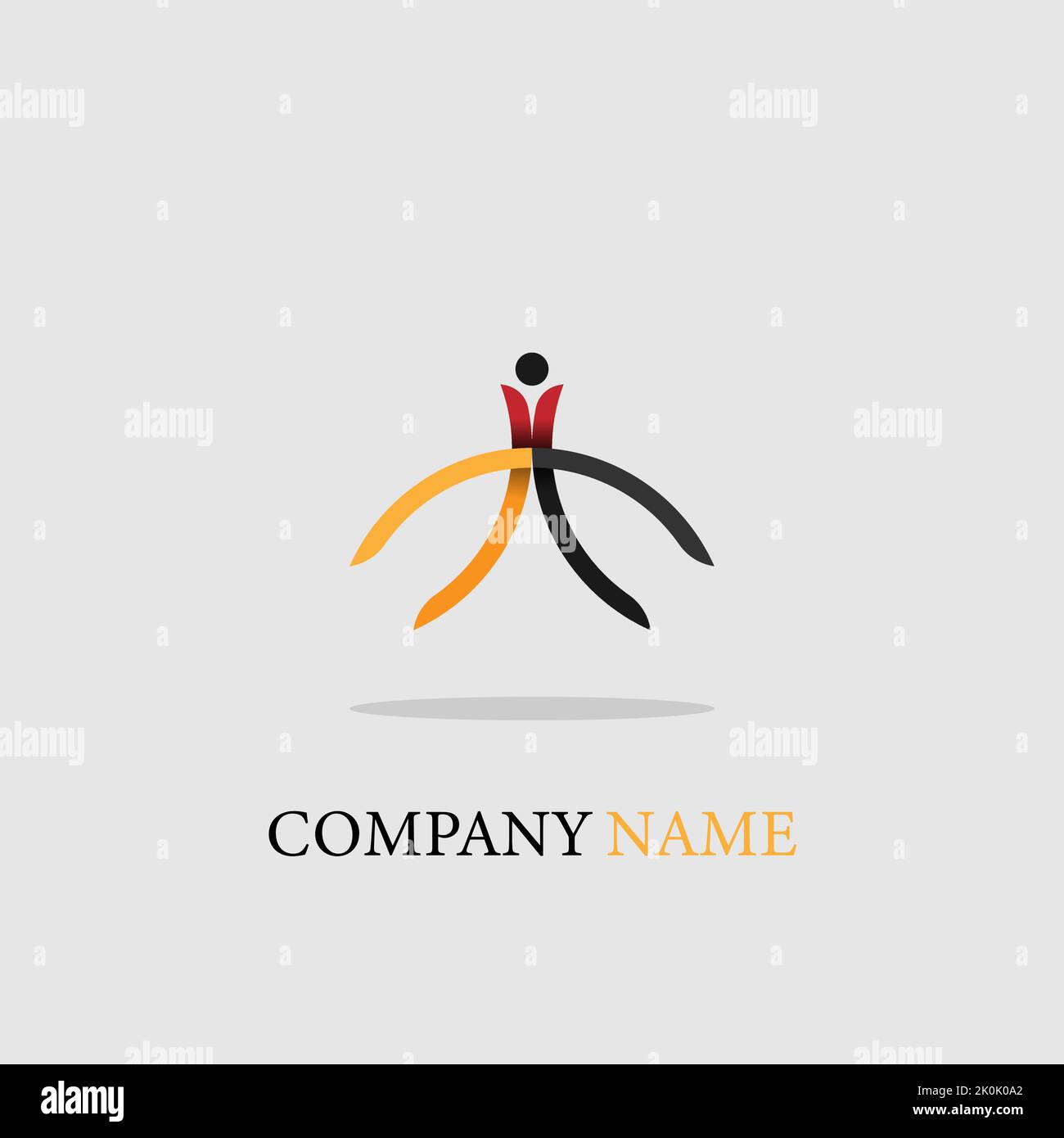 A vector illustration of a logo idea with an abstract figure and ...