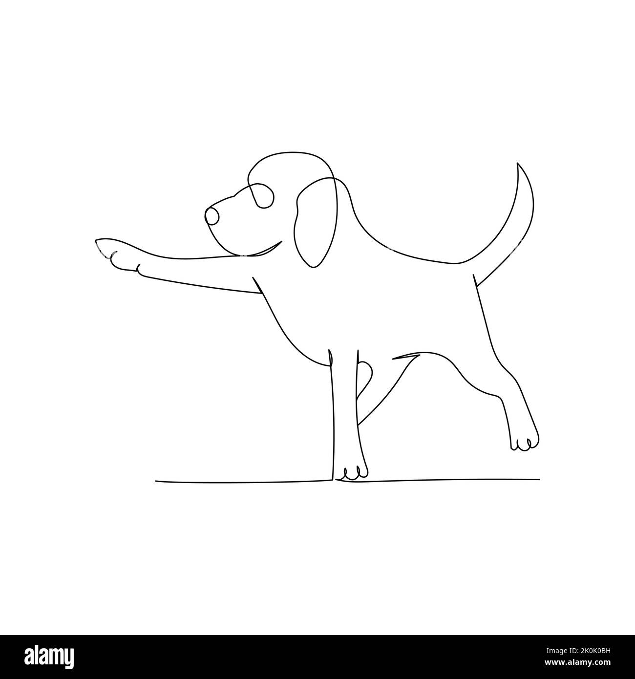 Continuous line drawing of a cute dog. Minimalism art Stock Vector ...