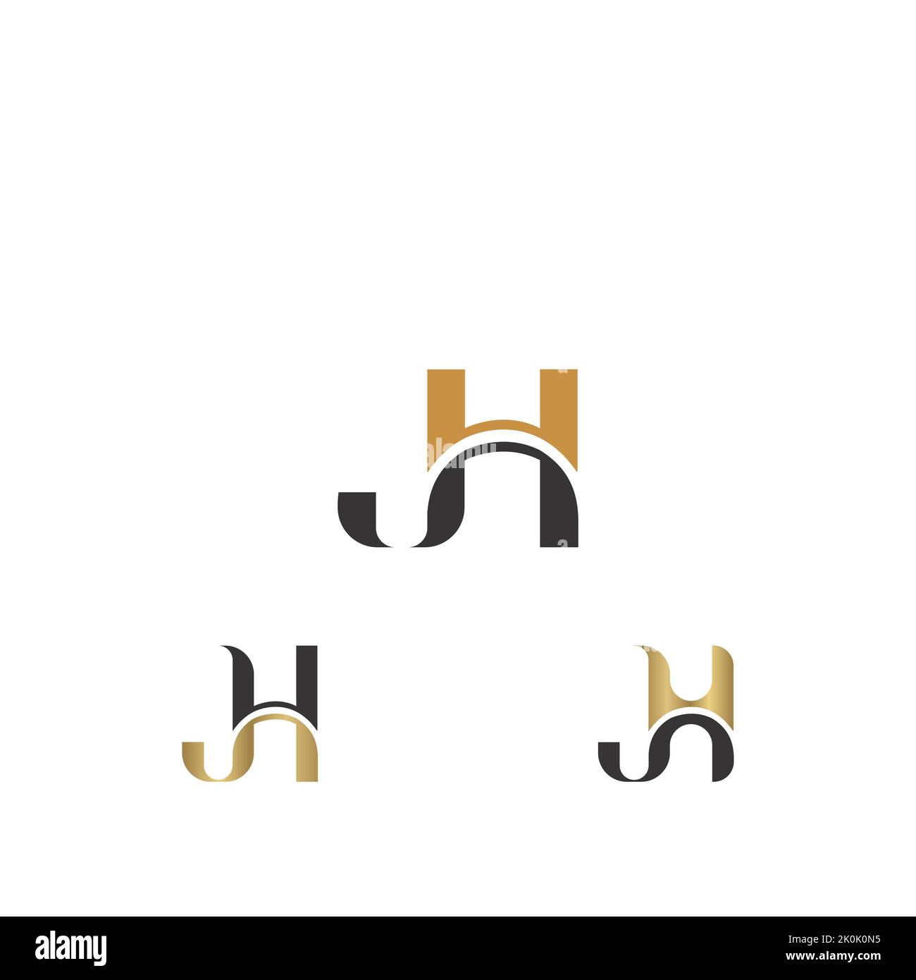 HJ, JH, H AND J Abstract initial monogram letter alphabet logo design ...