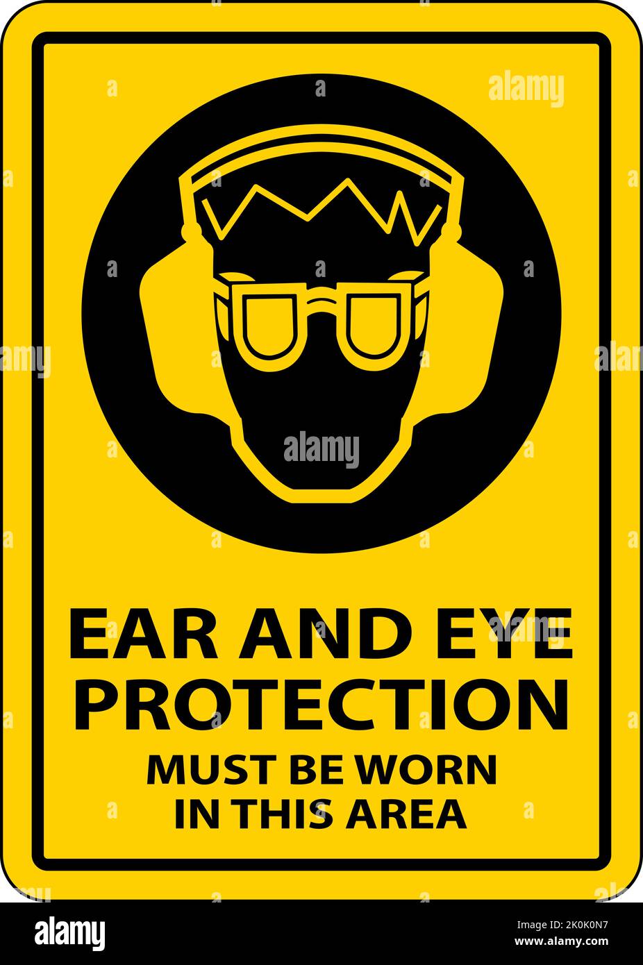 Ear and Eye Protection Sign On White Background Stock Vector Image ...