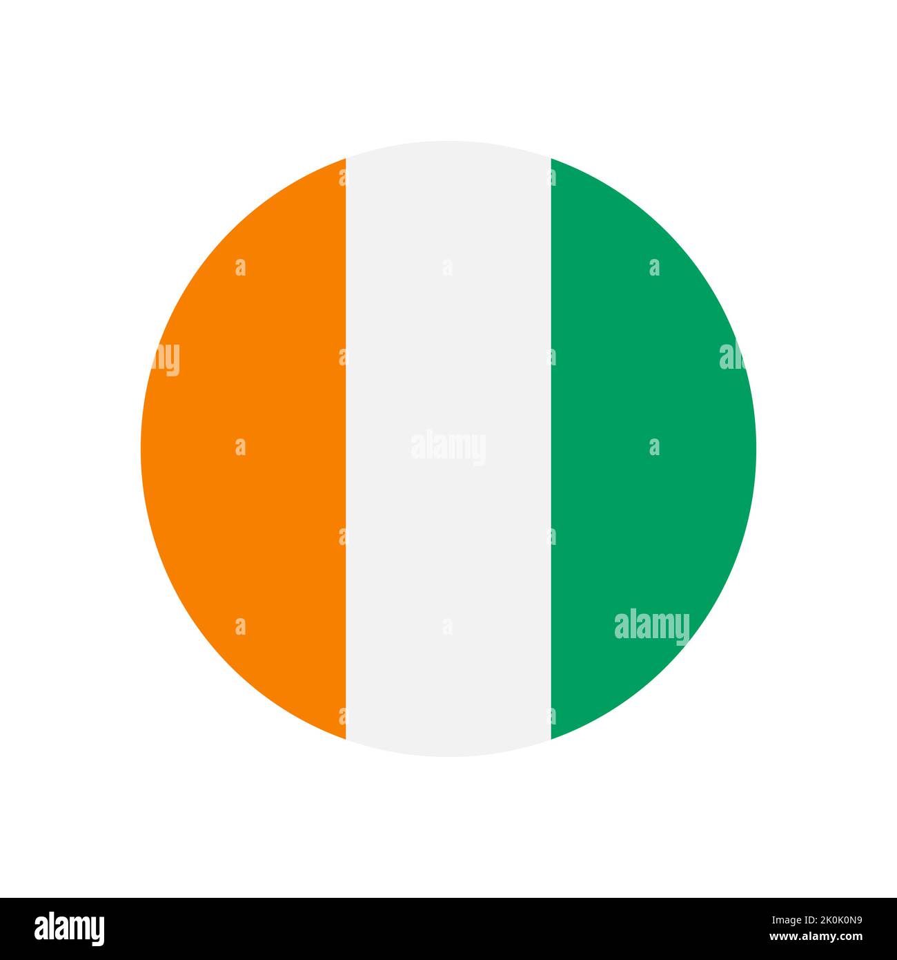 Ivory Coast vector flag circle on white background Stock Vector Image ...