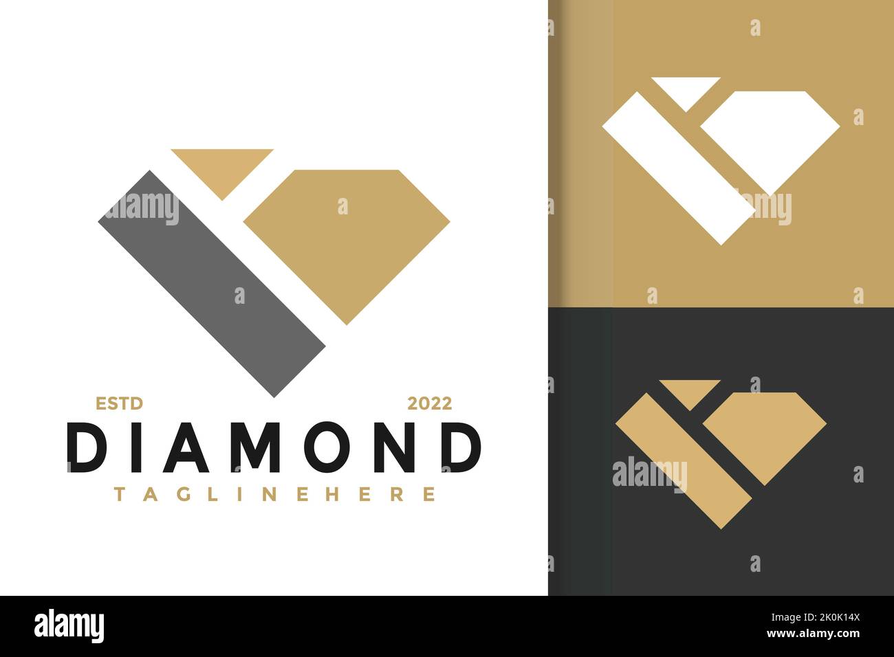 A vector of the diamind logo. ESTD 2022, TAGLINE HERE Stock Vector ...