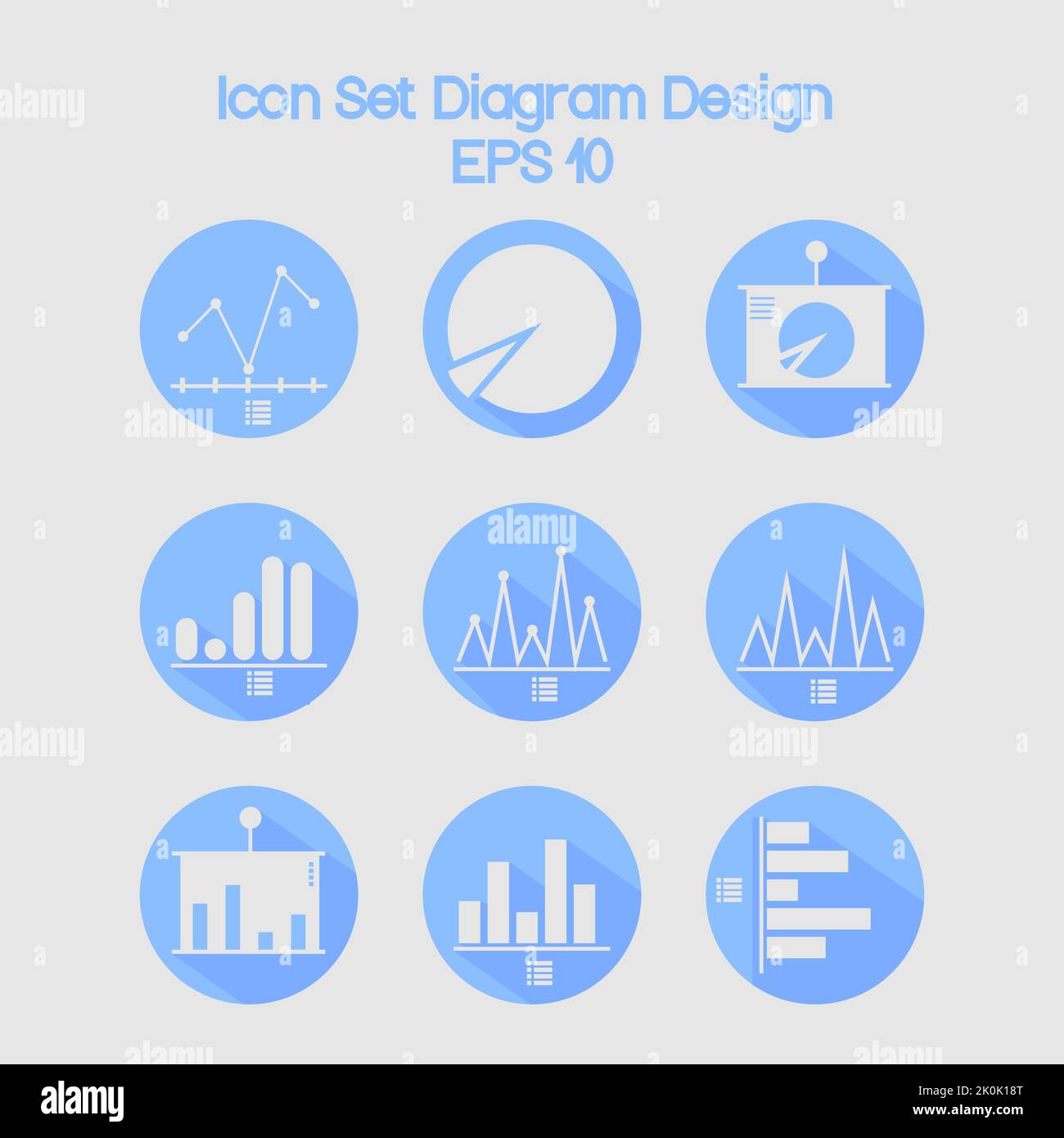 A vector illustration of a set of diagram design icons Stock Vector ...