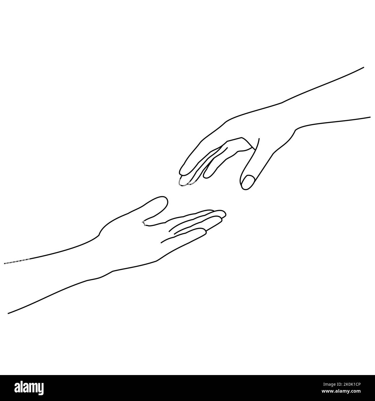 Hands reaching together closeup Stock Vector Images - Alamy