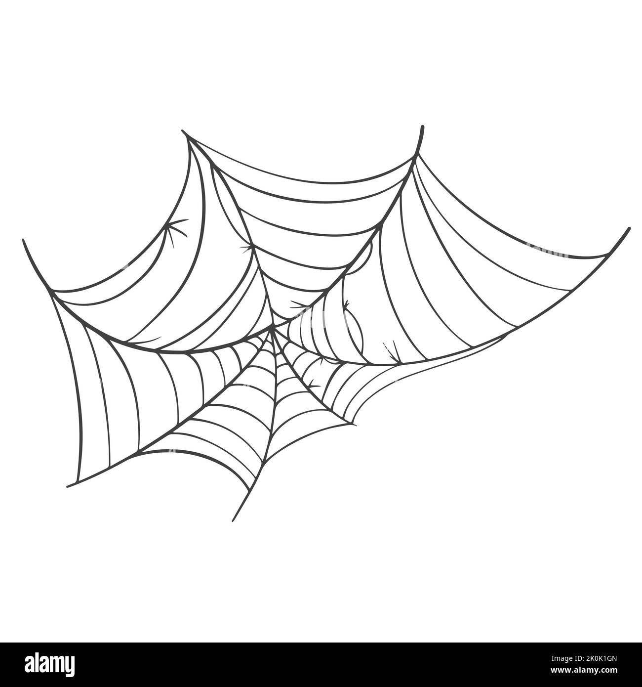 Vector Spider web icon drawn in one line on white for halloween Stock ...
