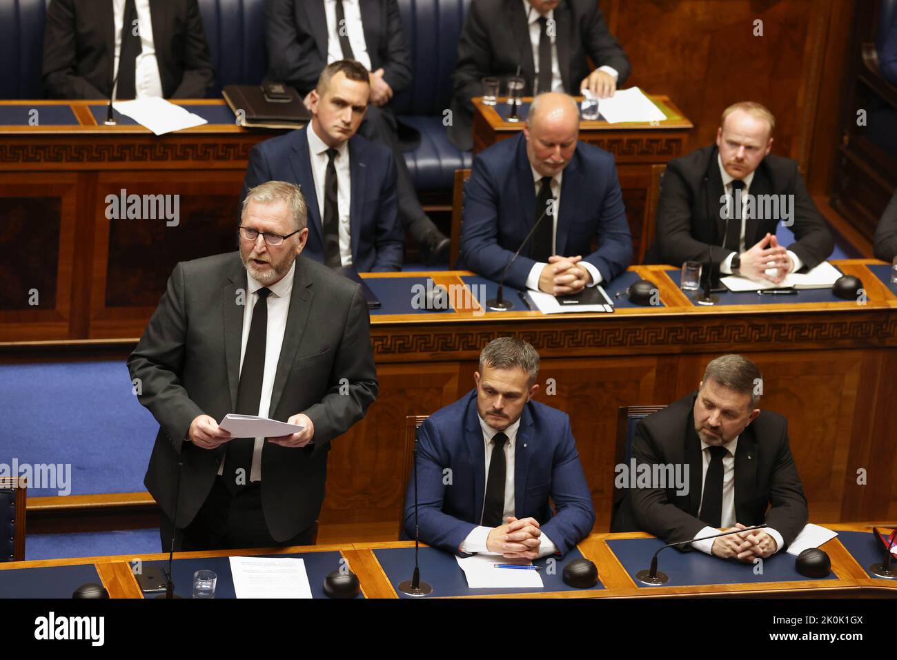 UUP leader Doug Beattie giving a tribute in the Northern Ireland ...