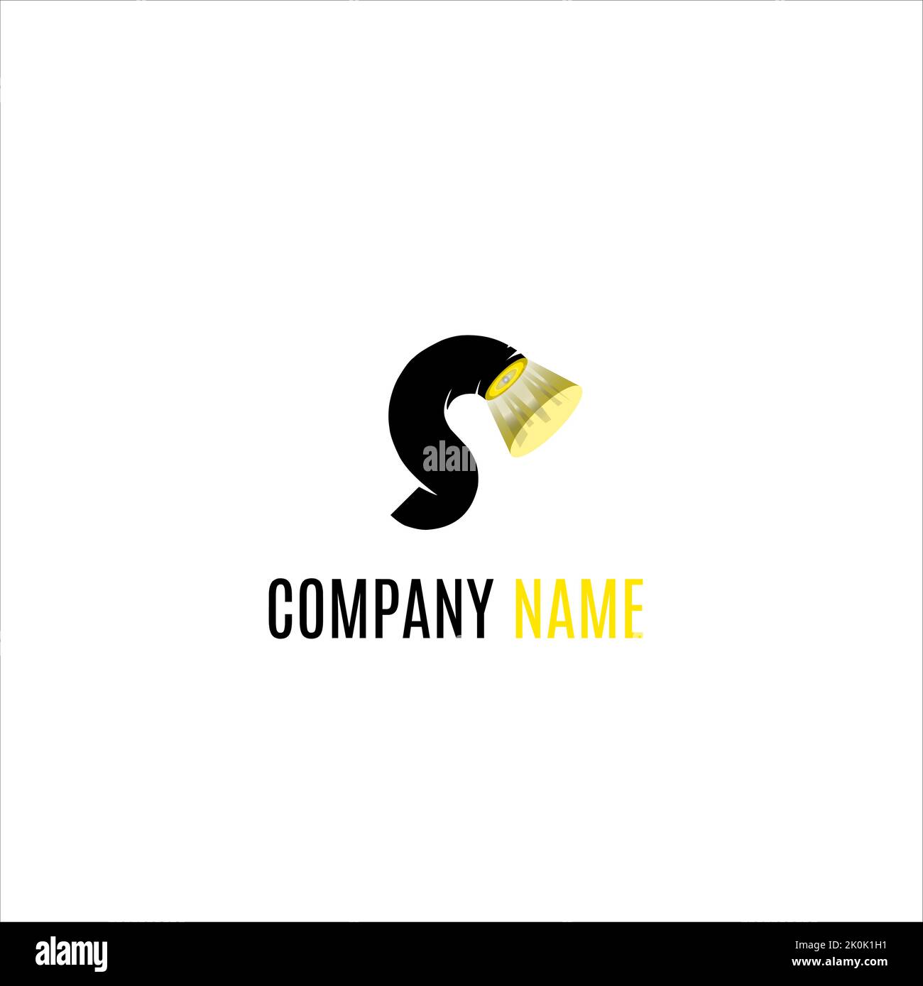 A vector of a simple logo idea for a lamp shop with a black light ...